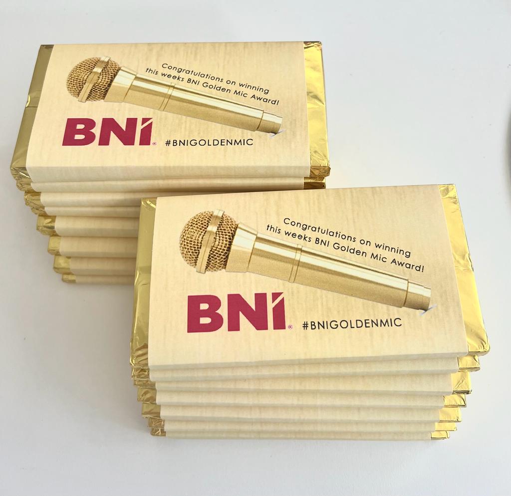 BNI Golden Mic chocolate bar 100g (16 units - 4 months supply) – The ...